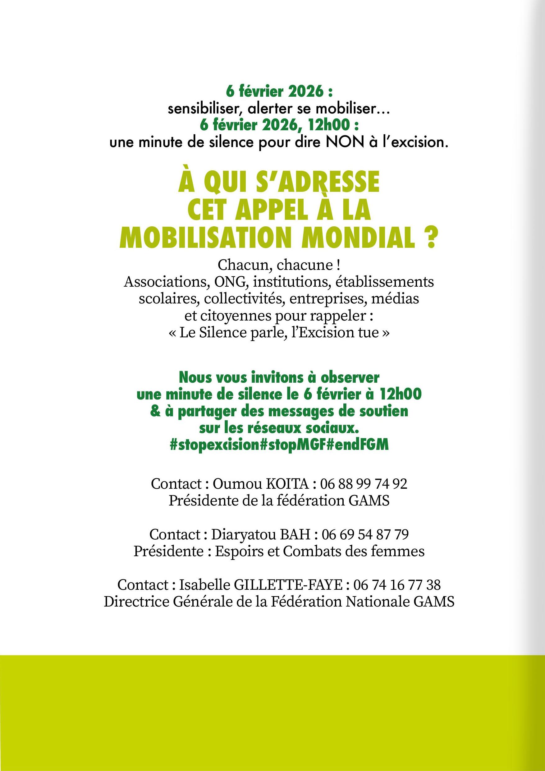 Journée Internationale Tolérance Zéro aux Mutilations Sexuelles ...